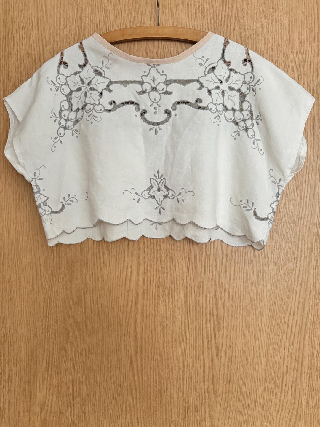 Rework Embroidered Blouse; Upcyled Linen Blouse - Etsy