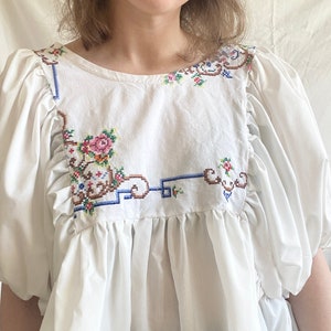 Embroidered Reworked Blouse; Cottagecore Romantic Top - Etsy