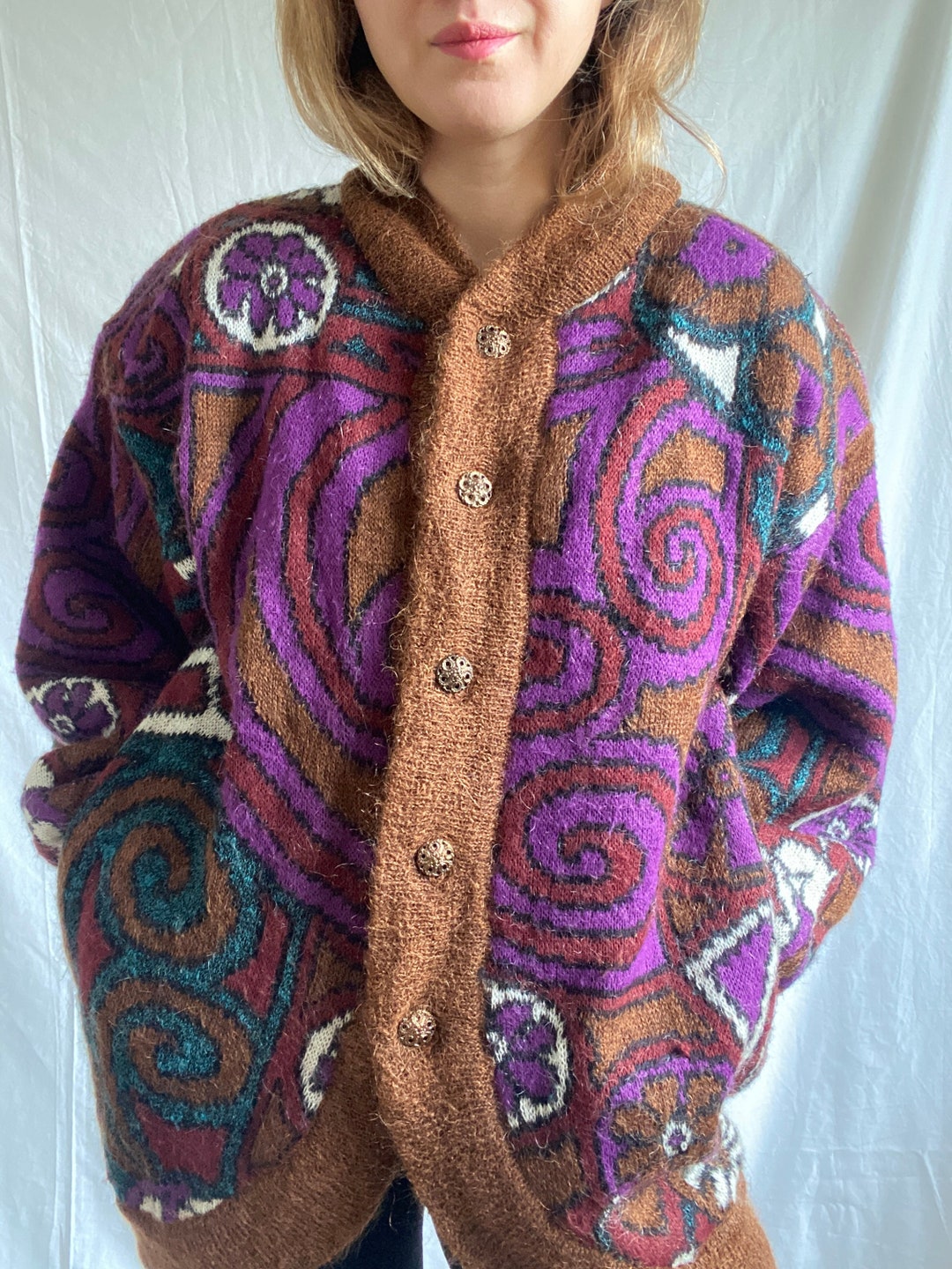 Vintage Mohair Cardigan Paisley Cardigan Mohair Coat - Etsy