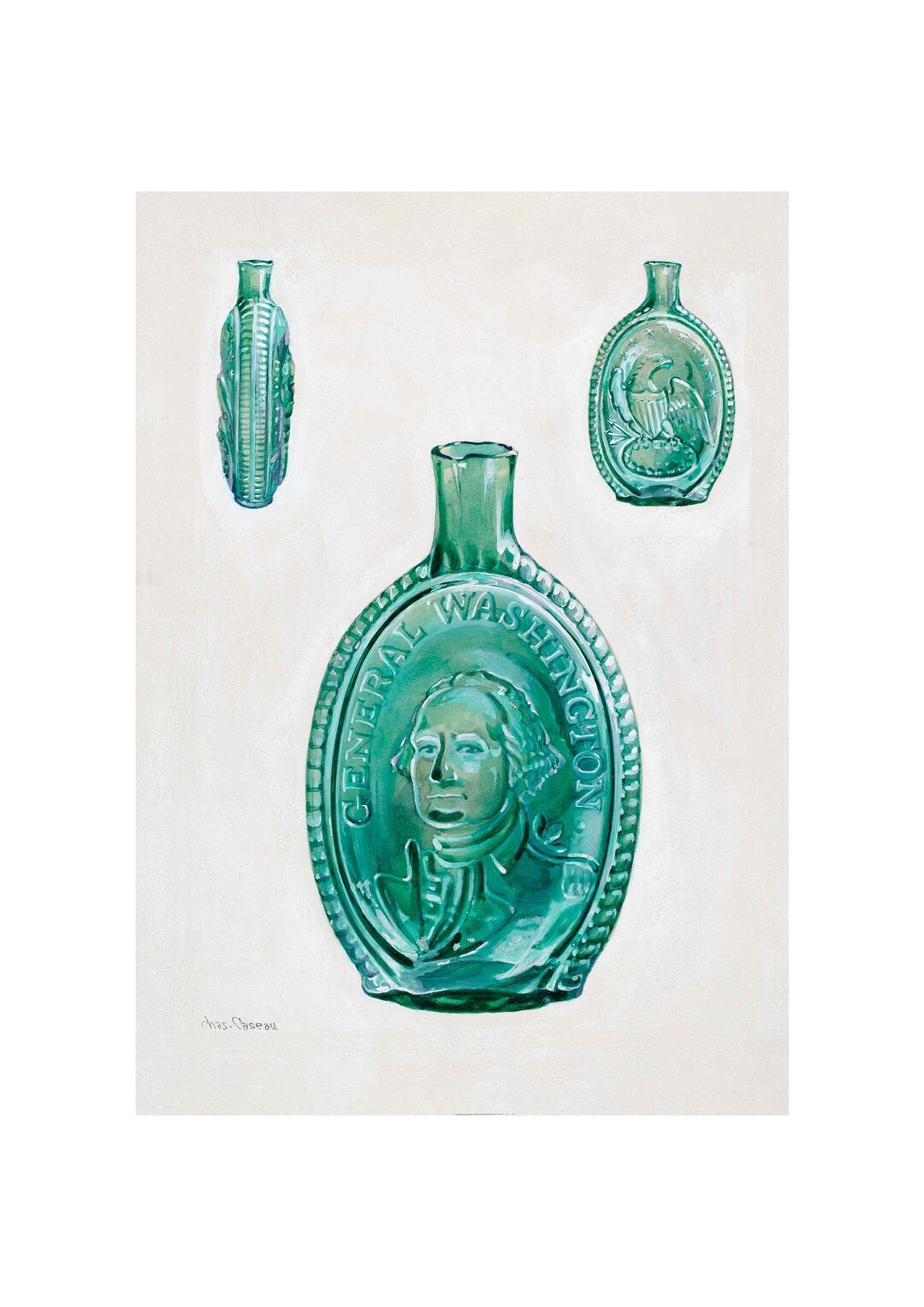 Vintage Retro Flask Bottle Glass Food and Drink Kitchen Decor - Giclee ...