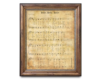 Holy, Holy, Holy, Printable Vintage Hymn, Instant Download, Aged Antique Sheet Music ...
