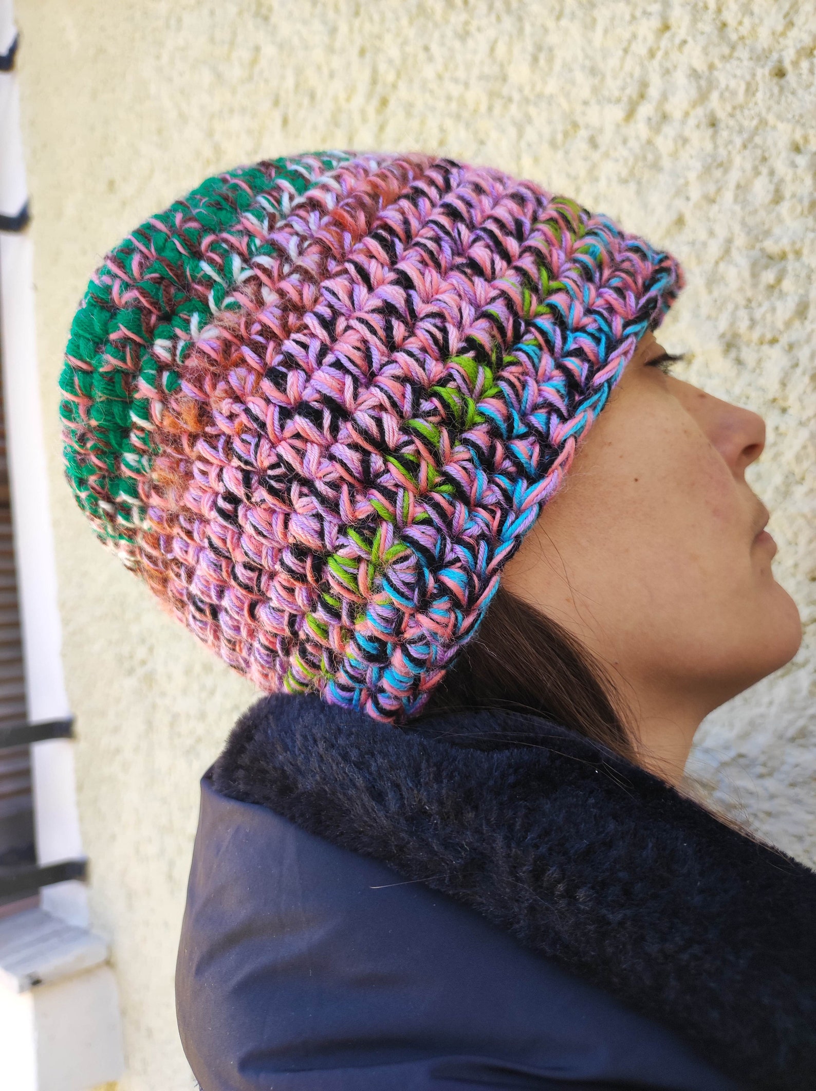 Colourful Crochet Beanie - Etsy