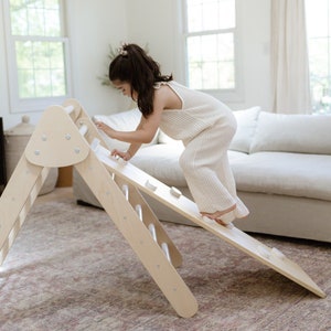 Montessori Wooden Climber, Pikler Triangle Set for Kids and Toddlers ...