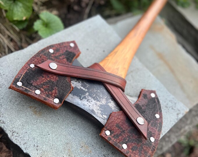Vintage Grange League Federation Double Bit Axe With Leather Mask - Etsy