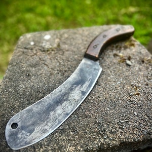 Vintage Curved Blade Cleaver With Handmade Buffalo Sheath - Etsy