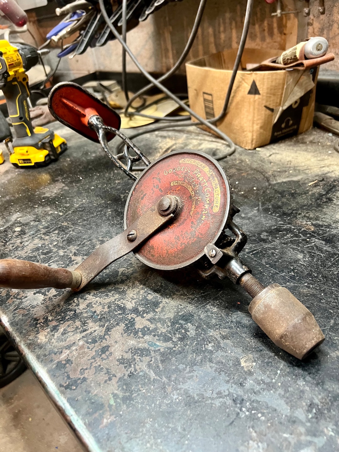 Vintage Hand Crank Drill Goodell-pratt - Etsy