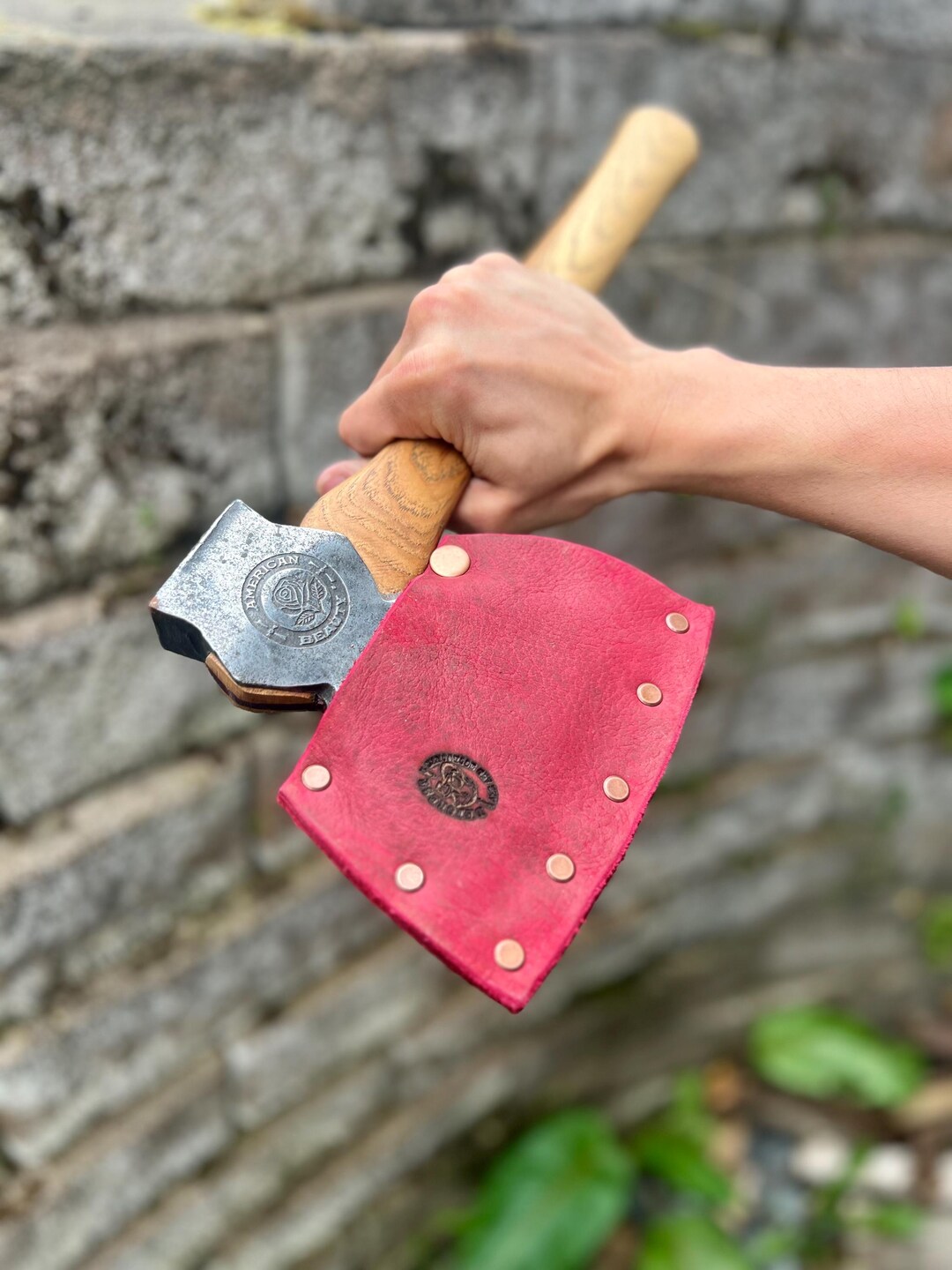 American Beauty Hewing Hatchet With Red Leather Sheath - Etsy