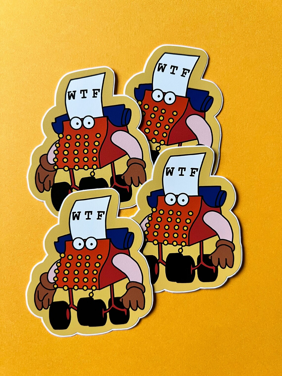 WTF Vinyl Sticker Sesame Street Typewriter Guy 80's 90's Kid Nostalgia ...