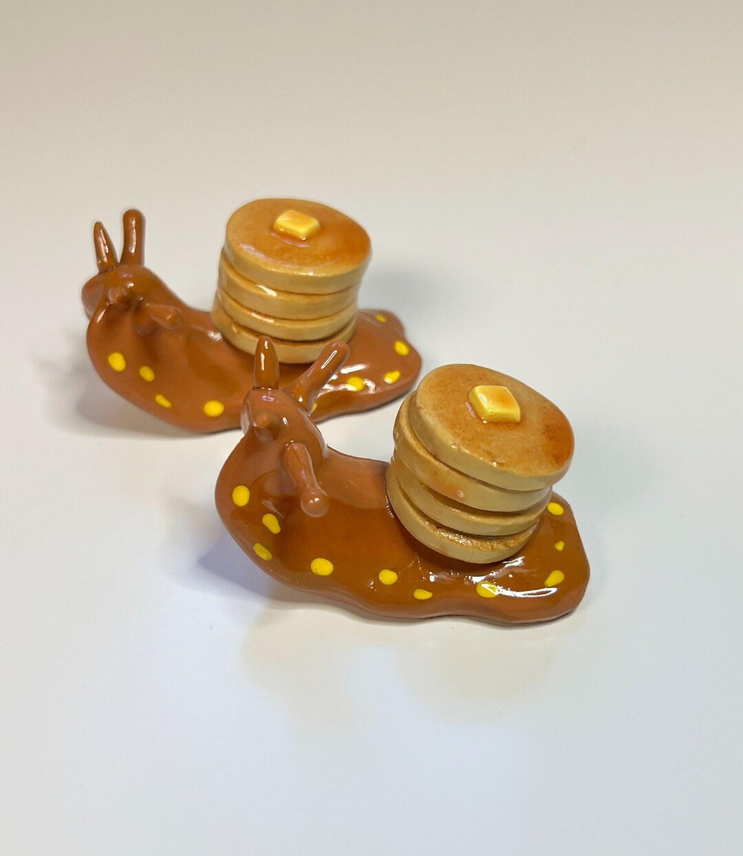 Pancake Handmade Clay Snail Figurine - Etsy
