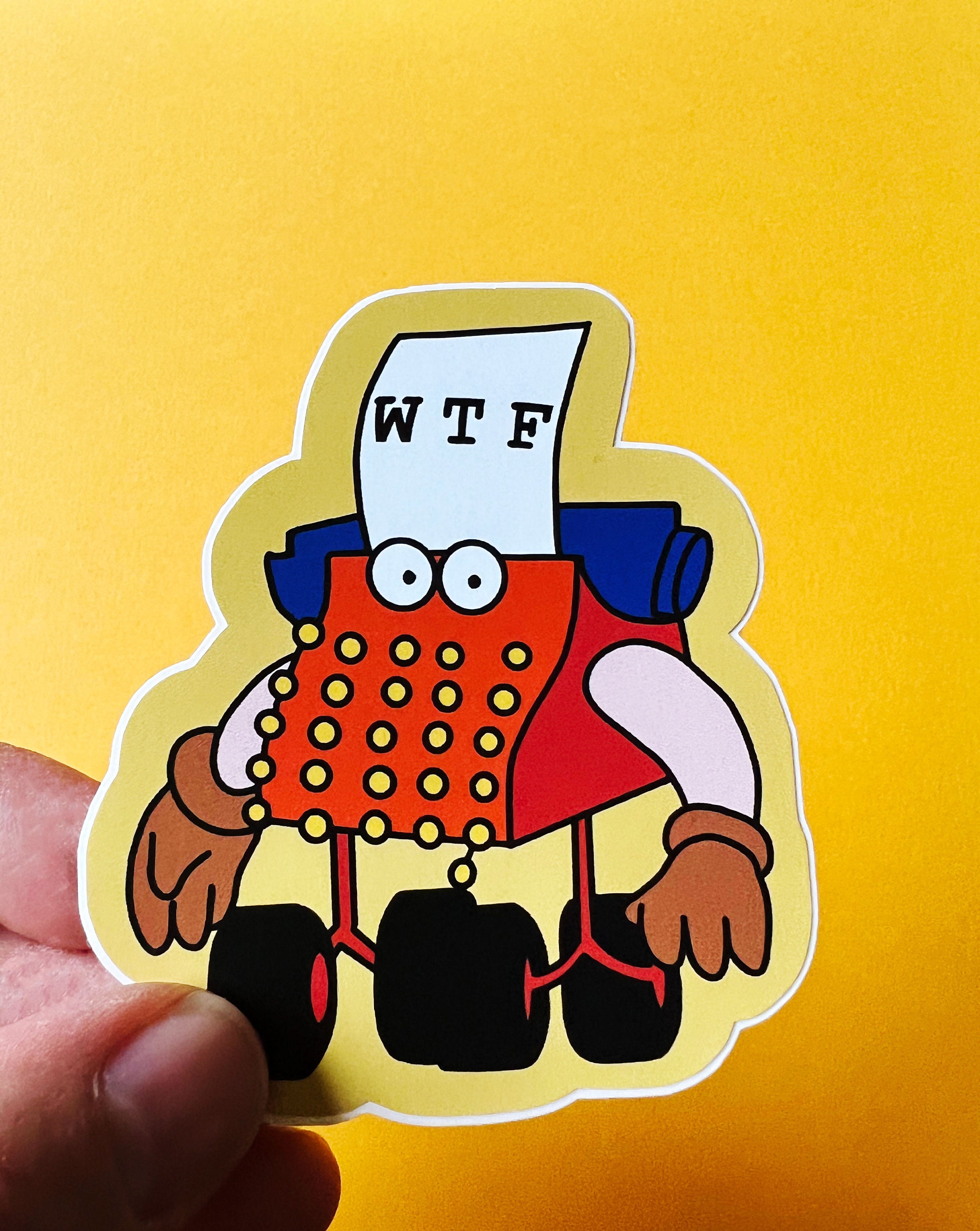 WTF Vinyl Sticker Sesame Street Typewriter Guy 80's 90's Kid Nostalgia ...