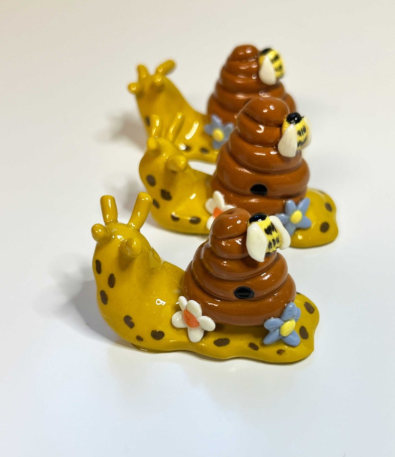 Honey Handmade Clay Snail Bee Figurine - Etsy