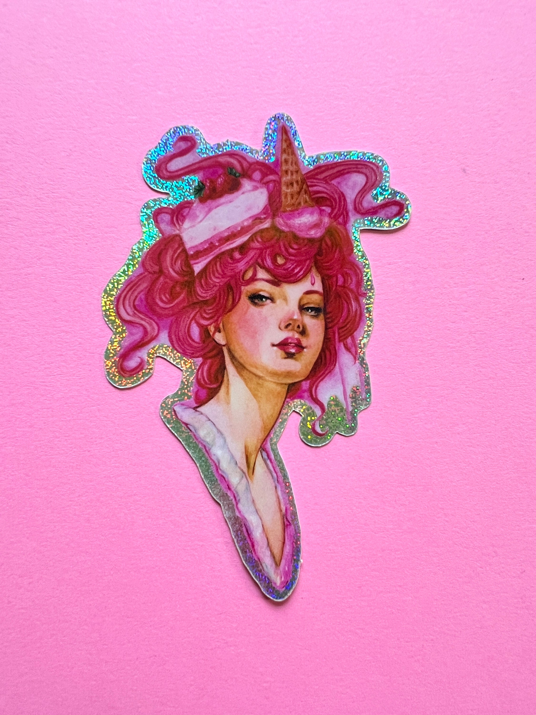 Strawberry Art Nouveau Glitter Sticker | Pixie Dust Holographic ...