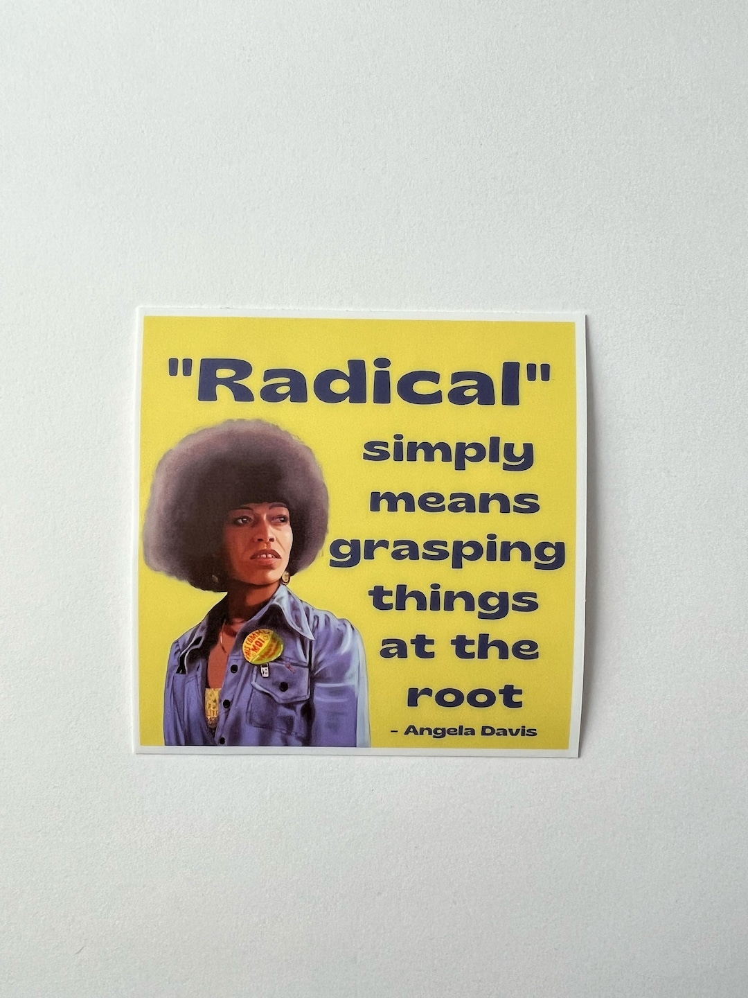 Angela Davis Vinyl Sticker Radical Quote Activist Stickers Social ...