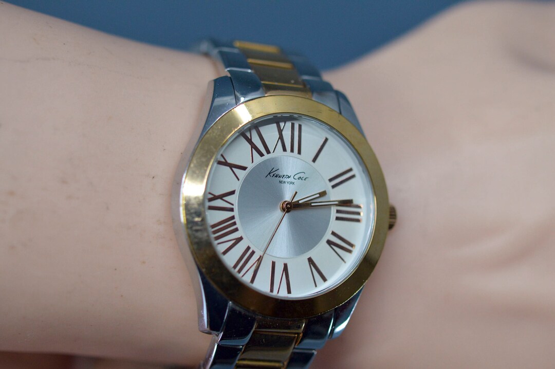 Kenneth Cole , Steel and Gold Tone, Quartz Wrist Watch - Etsy