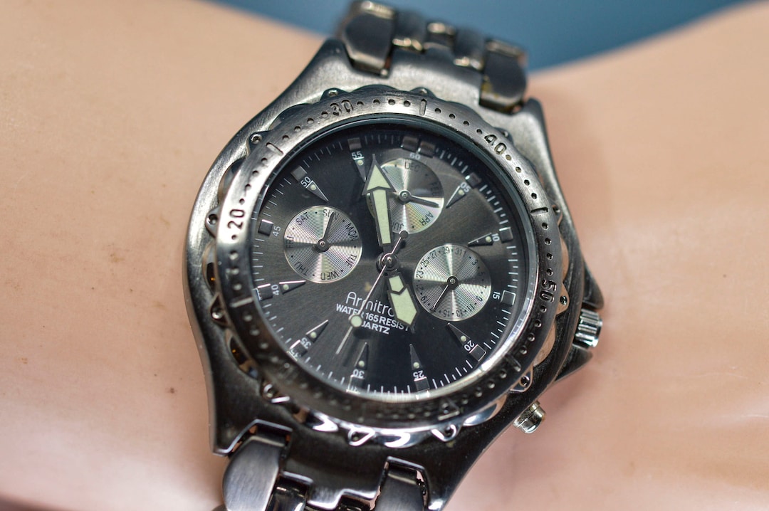 Armitron, Dark Tone, Quartz , Wrist Watch - Etsy