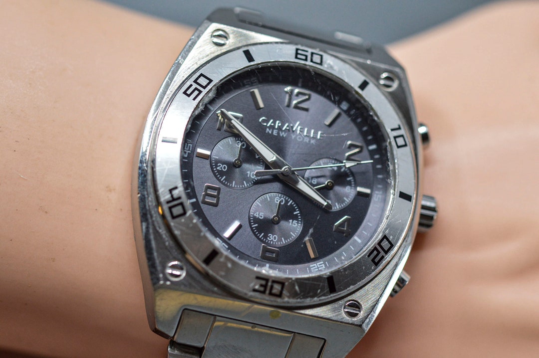 Caravelle New York. Steel Tone With Gray Dial Quartz Wrist Caravelle New York. Steel Tone With Gray Dial Quartz Wrist