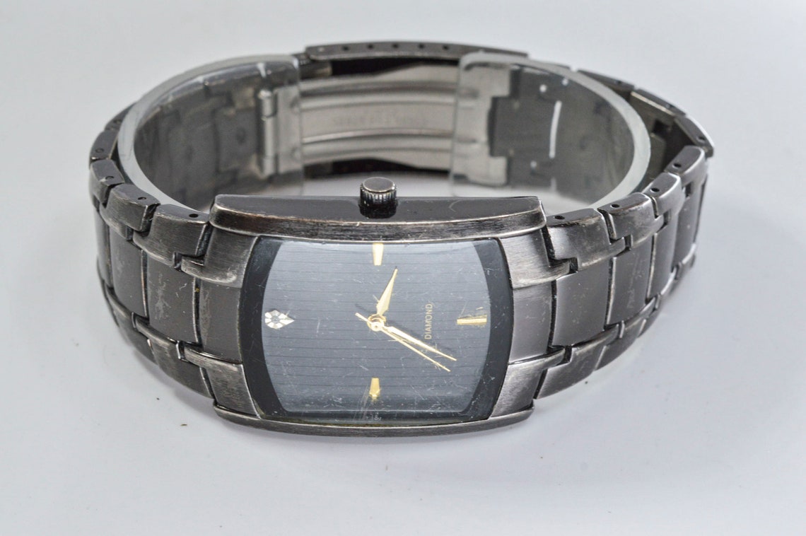 Dark Metal Tone Mans Fashion Wrist Watch - Etsy