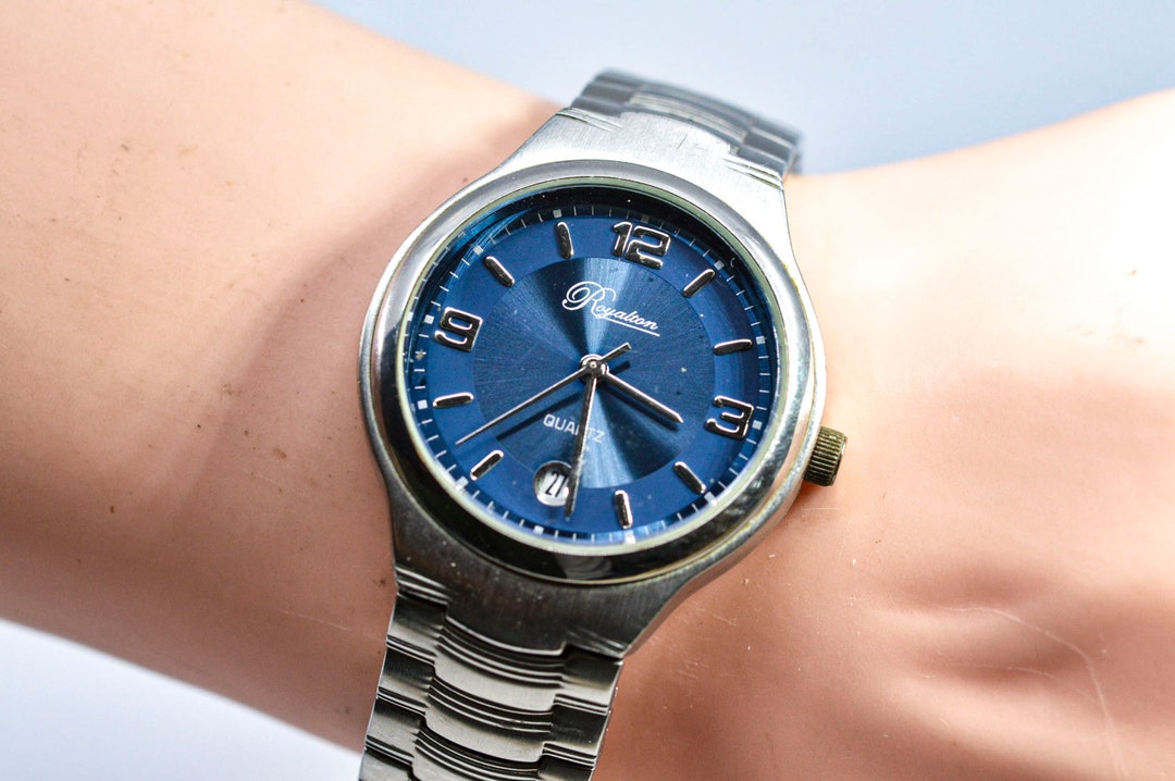 Royalton , Steel Tone With Blue Dial , Mens,quartz Wrist Watch on ...