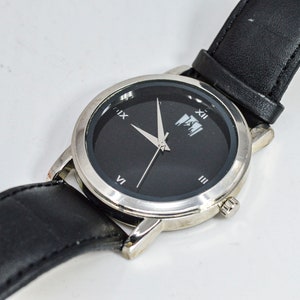 Steel Tone With Black Dial and Matching Bracelet Mans Wrist Watch - Etsy