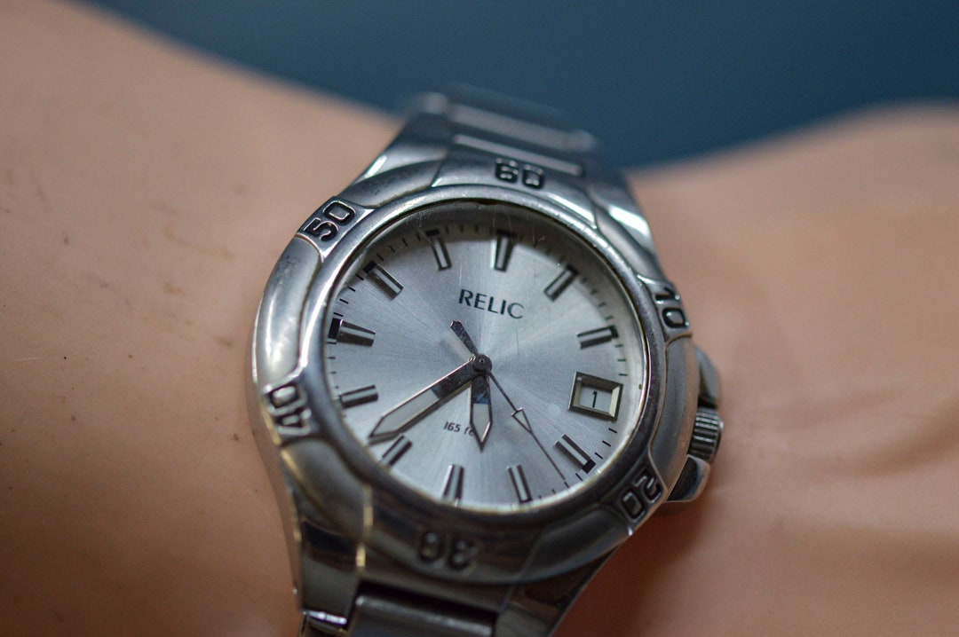 Relic, Silver Tone, Quartz Wrist Watch - Etsy