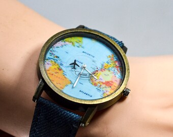 World Map Watch | Etsy