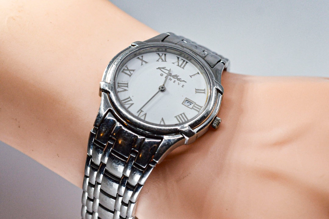 Kolber Geneve Steel Tone With White Dial Mans Quartz Wrist Watch - Etsy