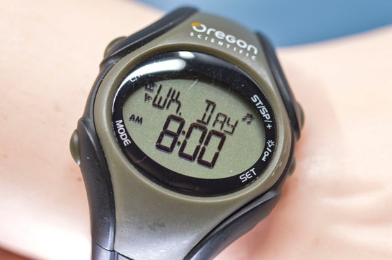Oregon Scientific Gray and Black Tone Digital Sports Wrist Watch Etsy Ireland