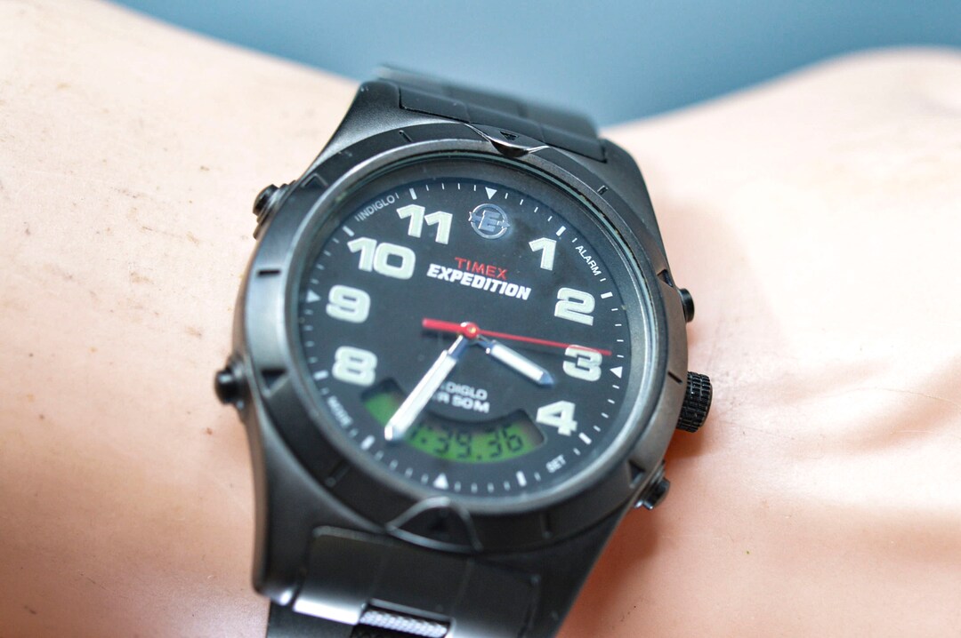 Timex Expedition, Black Tone, Dual Dial, Quartz Wrist Watch - Etsy