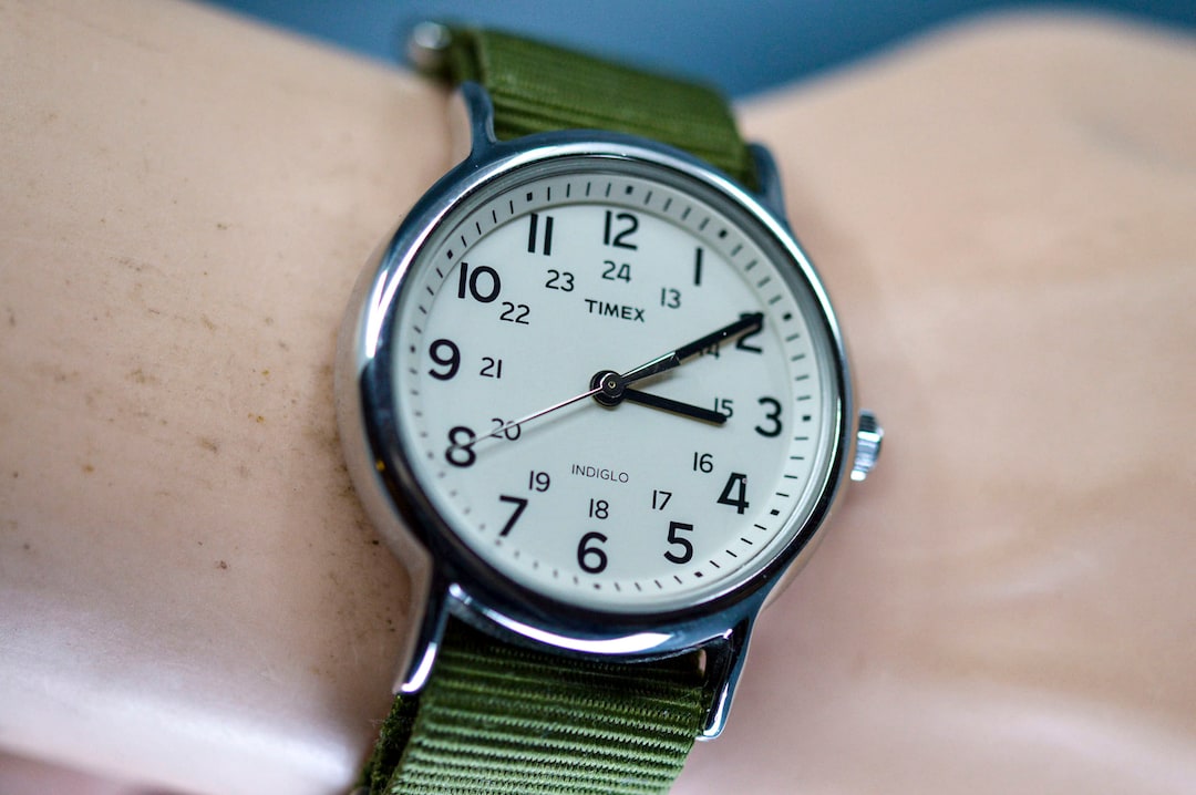 Timex Indiglo Steel Tone With White Dial Green Nato Strap - Etsy