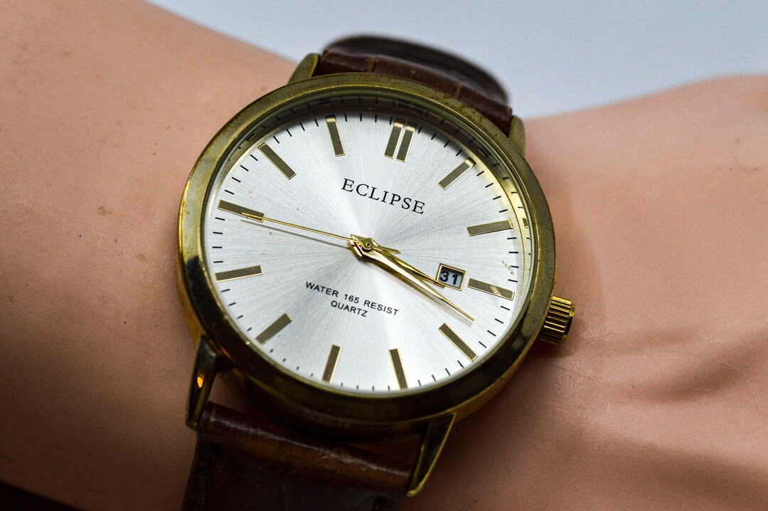 Eclipse Gold Tone, Quartz , Dress Wrist Watch - Etsy