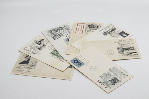 Vintage US Postal Used Envelopes 1950s - Etsy