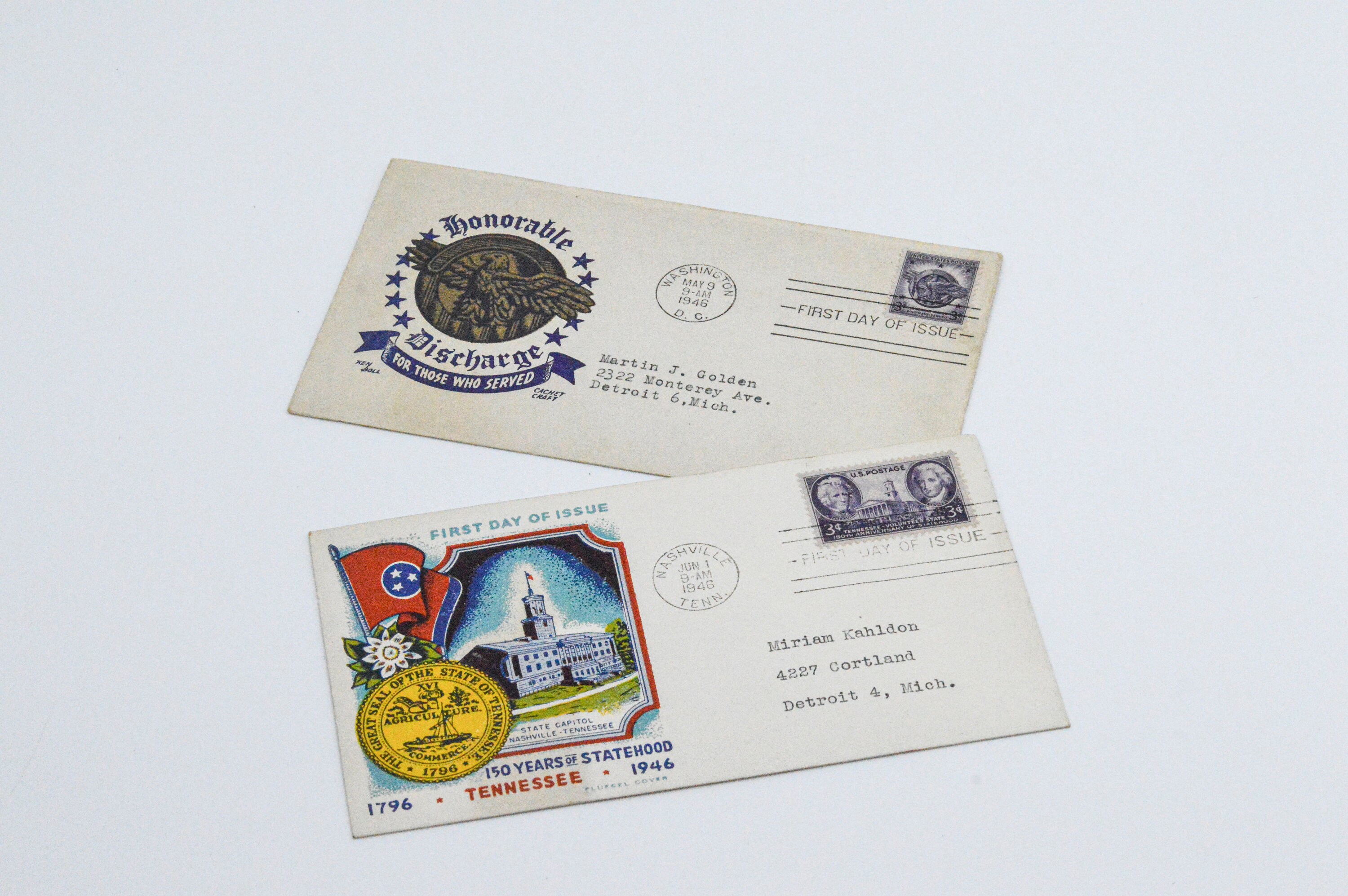 Vintage US postal envelopes with stamps 1940s | Etsy