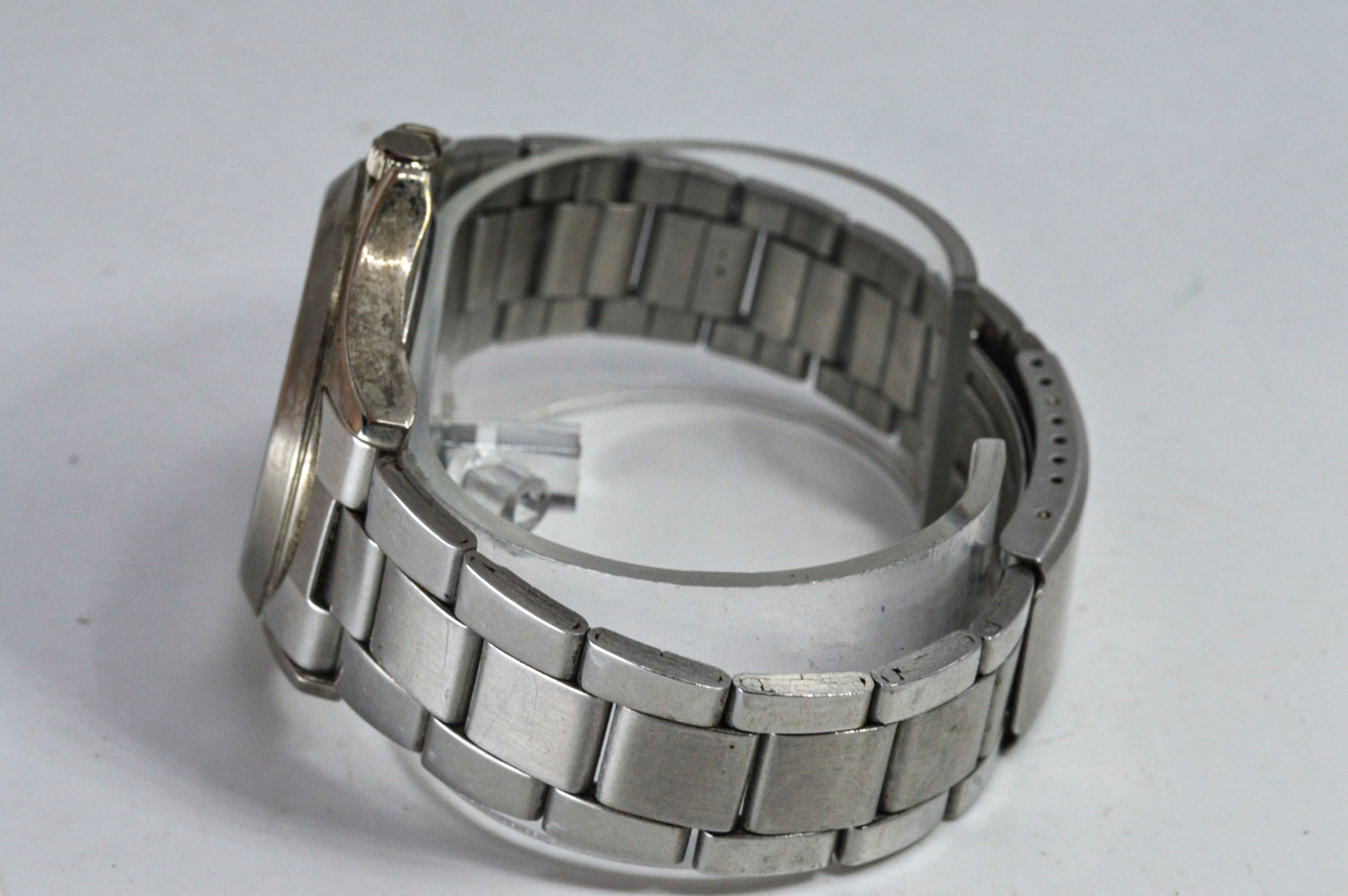 Steel Tone With Black Dial Mens Quartz Wrist Watch - Etsy