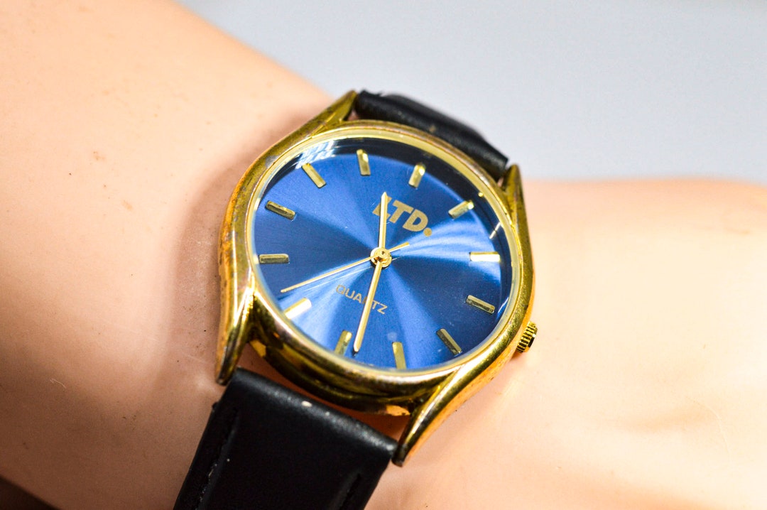 LTD , Gold Tone With Blue Dial , Quartz Wrist Watch - Etsy