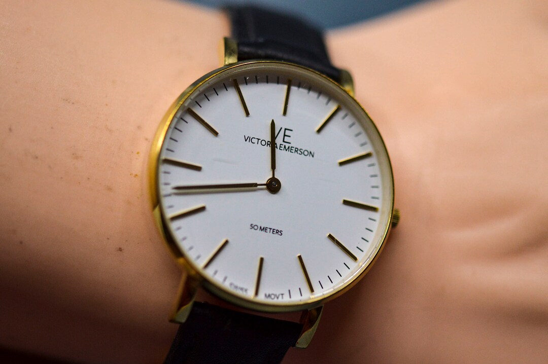 Victoria Emirson, Gold Tone With White Dial, Quartz Wrist Watch - Etsy