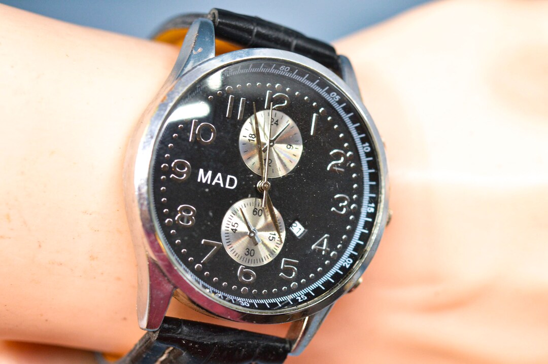 Black Tone, Large Quartz Wrist Watch - Etsy