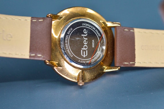 Eberle ,gold tone with white dial, quartz wrist watch - Gem
