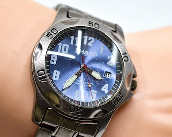 Steel Tone With Black Dial Mens, Quartz , Wrist Watch - Etsy