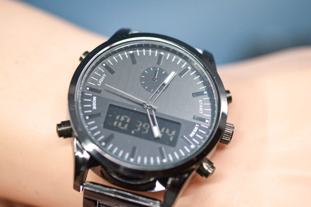 Mossimo, Black Tone,digital and Analog, Quaartz Wrist Watch - Etsy