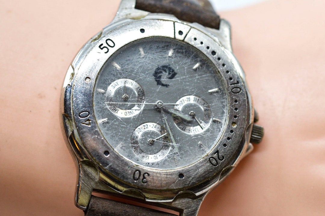 Steel Tone With Gray Dial, Quartz Wrist Watch - Etsy
