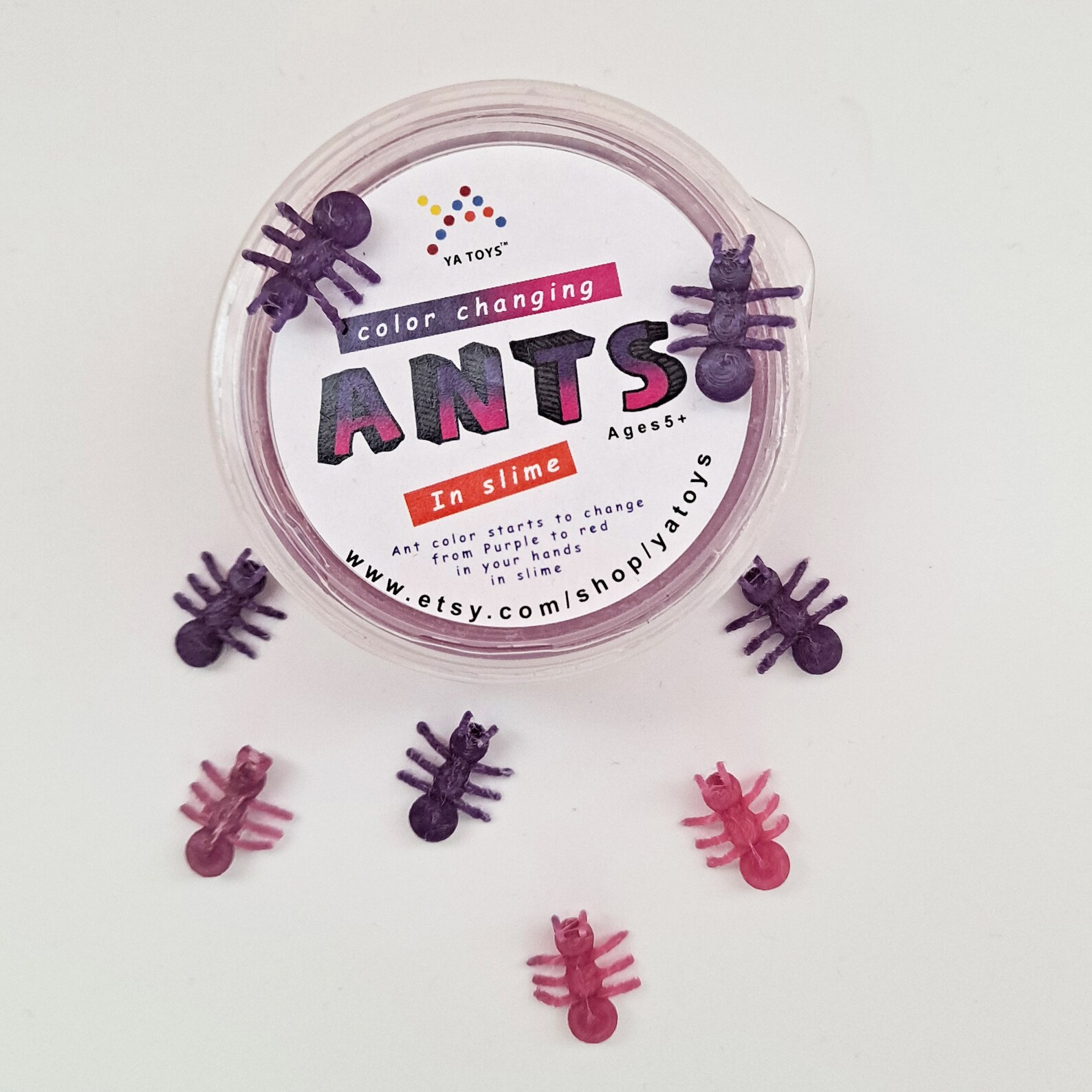 Miniature Stretchy Slime-non-stick, Non-toxic With Color Changing Ants ...