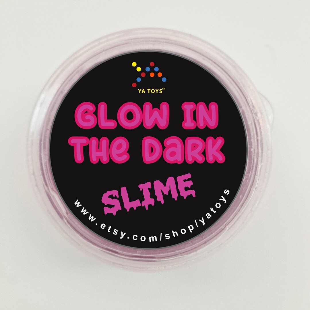 Miniature Hot Pink Glow in the Dark Slime-sticky, Fun in the Dark ...