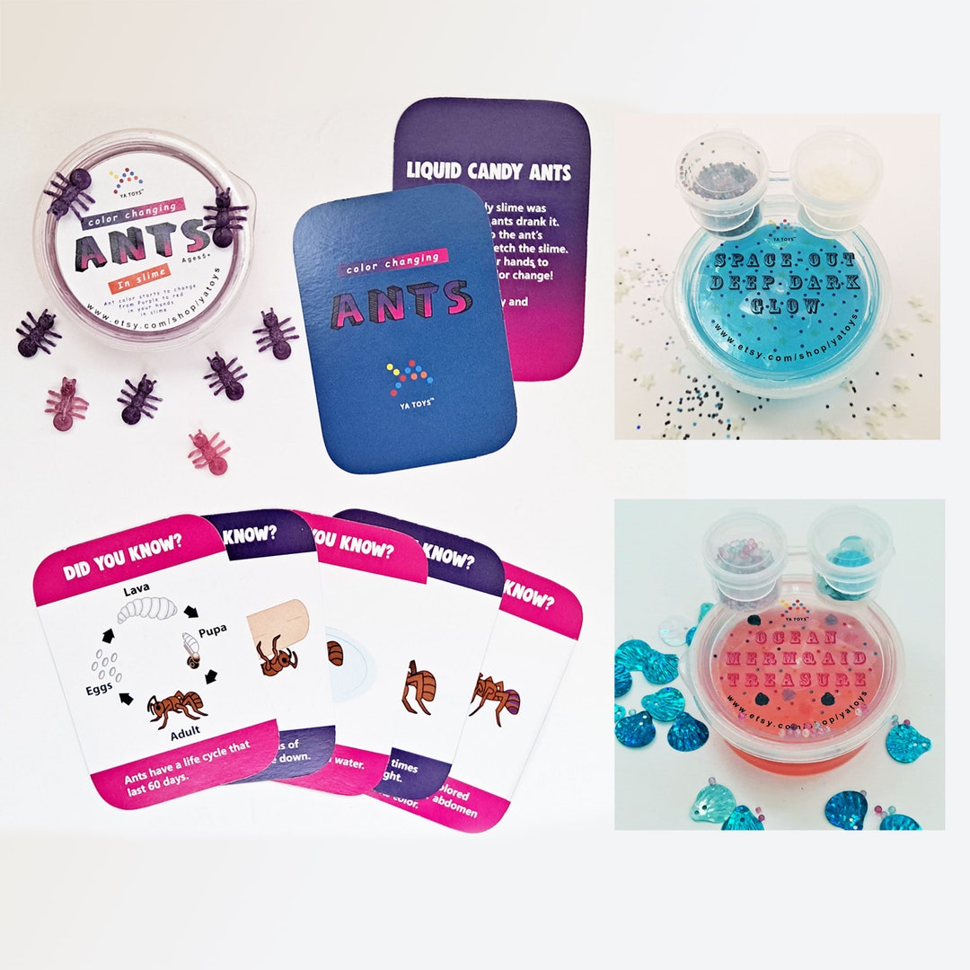 Miniature Size-fun Time Slime KIT-3 Pack Combo-non Stick, Trivia Cards ...