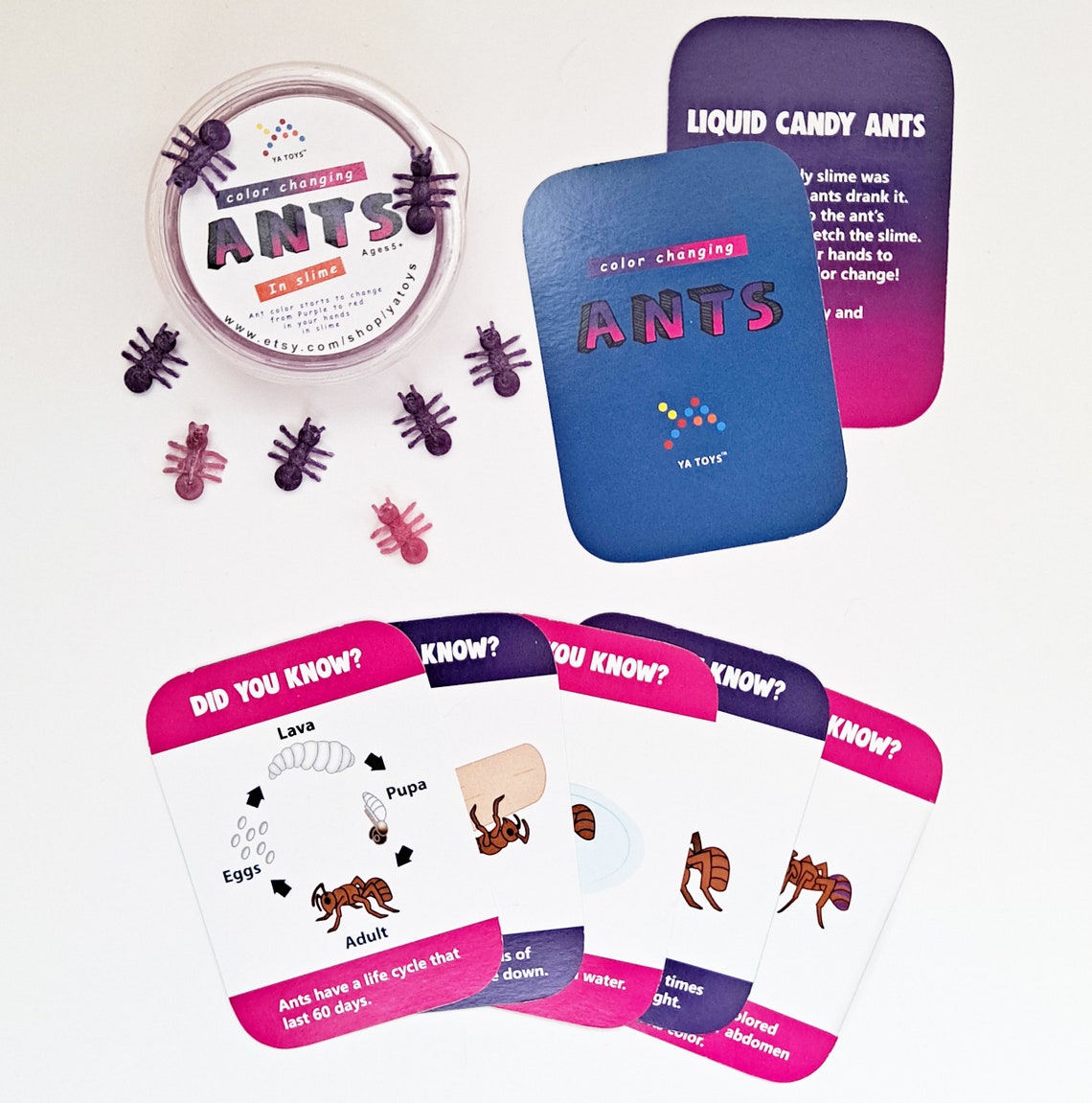 Miniature Stretchy Slime-non-stick, Non-toxic With Color Changing Ants ...