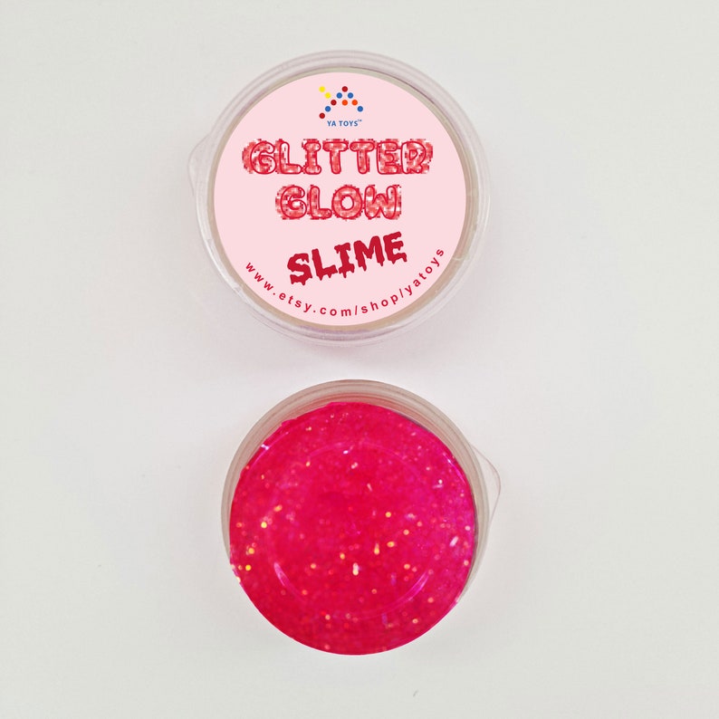 Miniature Red Glitter, Glow in the Dark Slime, Kids Party ...