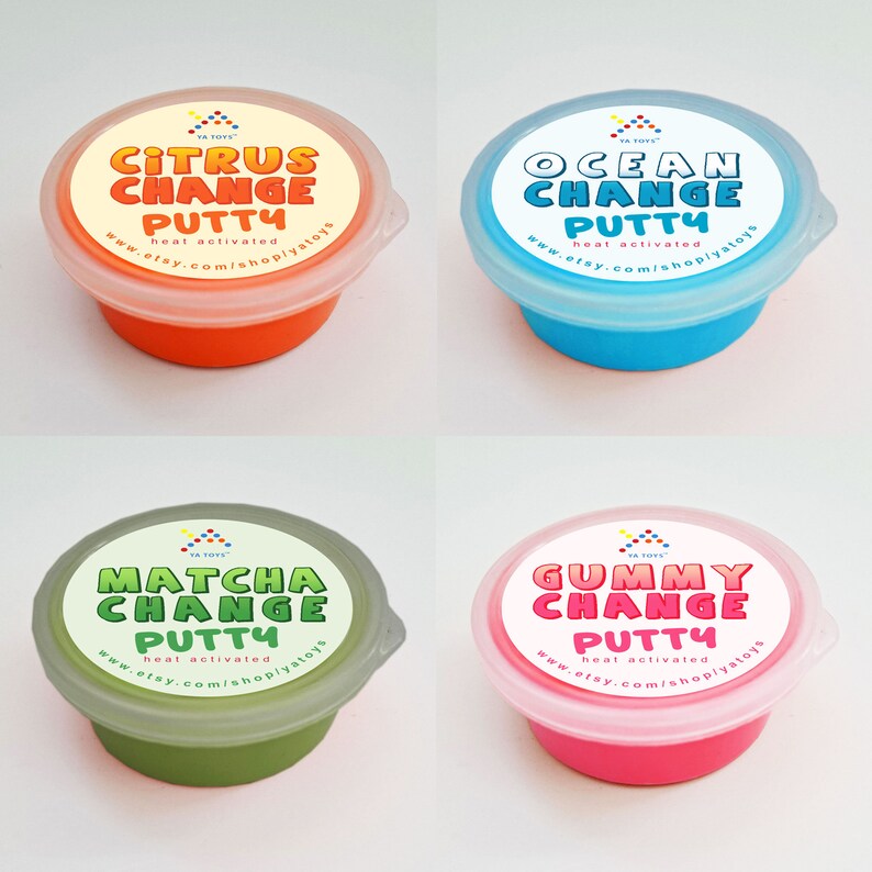 Miniature 4pk-color Change Putty-orange, Blue, Pink & Matcha Green ...