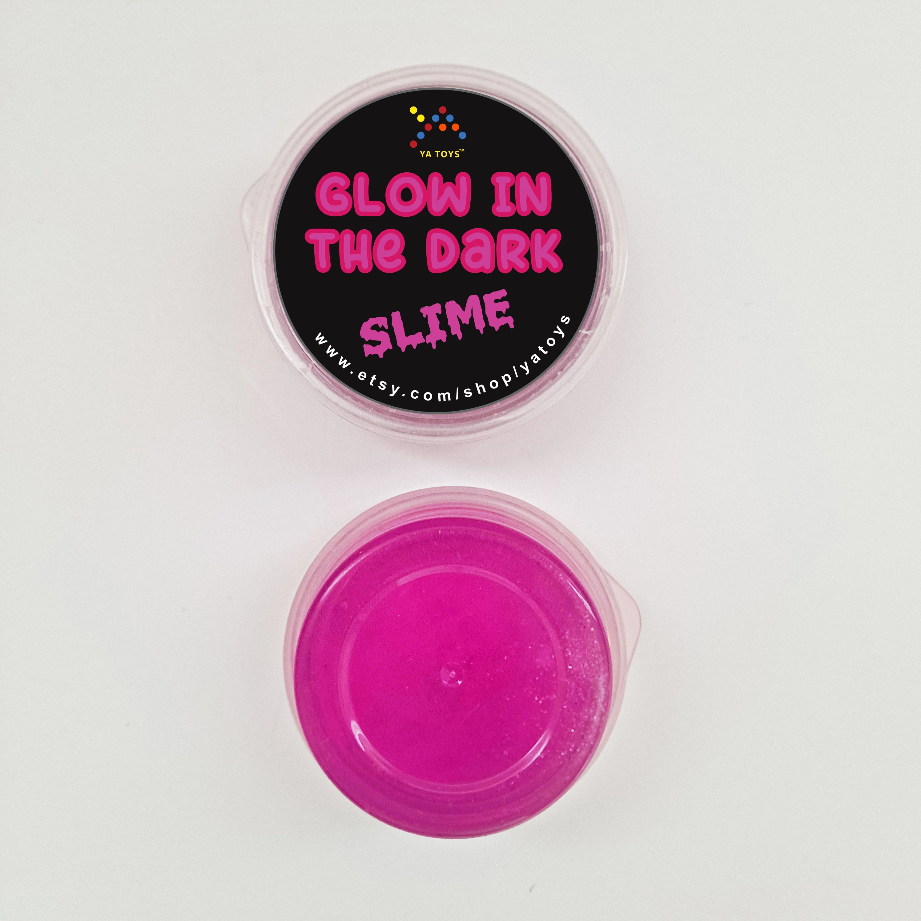 Miniature Hot Pink Glow in the Dark Slime-sticky, Fun in the Dark ...