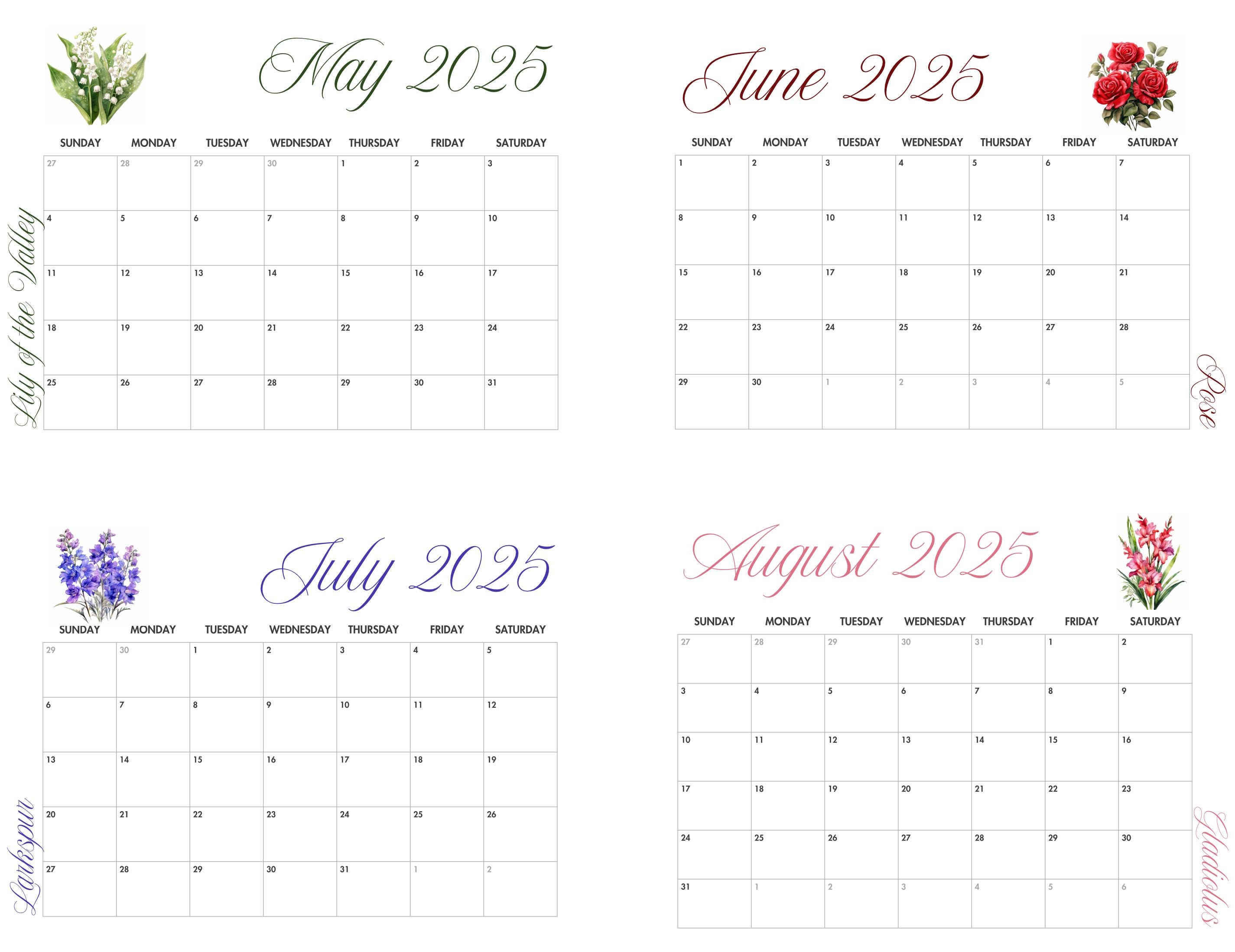 2025 Birth Flower Calendar - Etsy