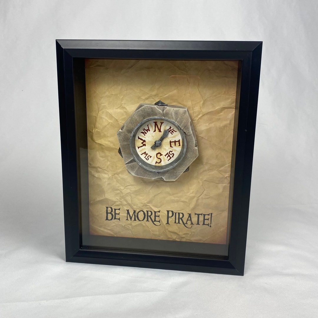 Pirate Compass, Inspired Prop, Shadowbox Display Frame, Gaming Decor - Etsy