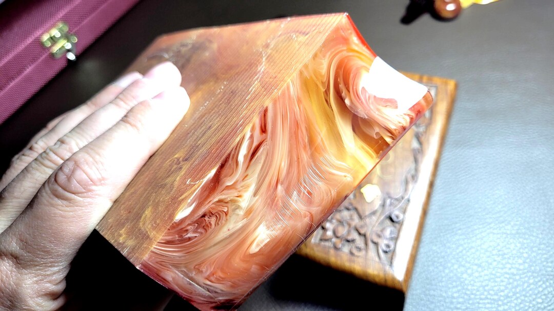 Amber Bakelite Block, Catalin Rods Dice, Catalin Object for Make a ...